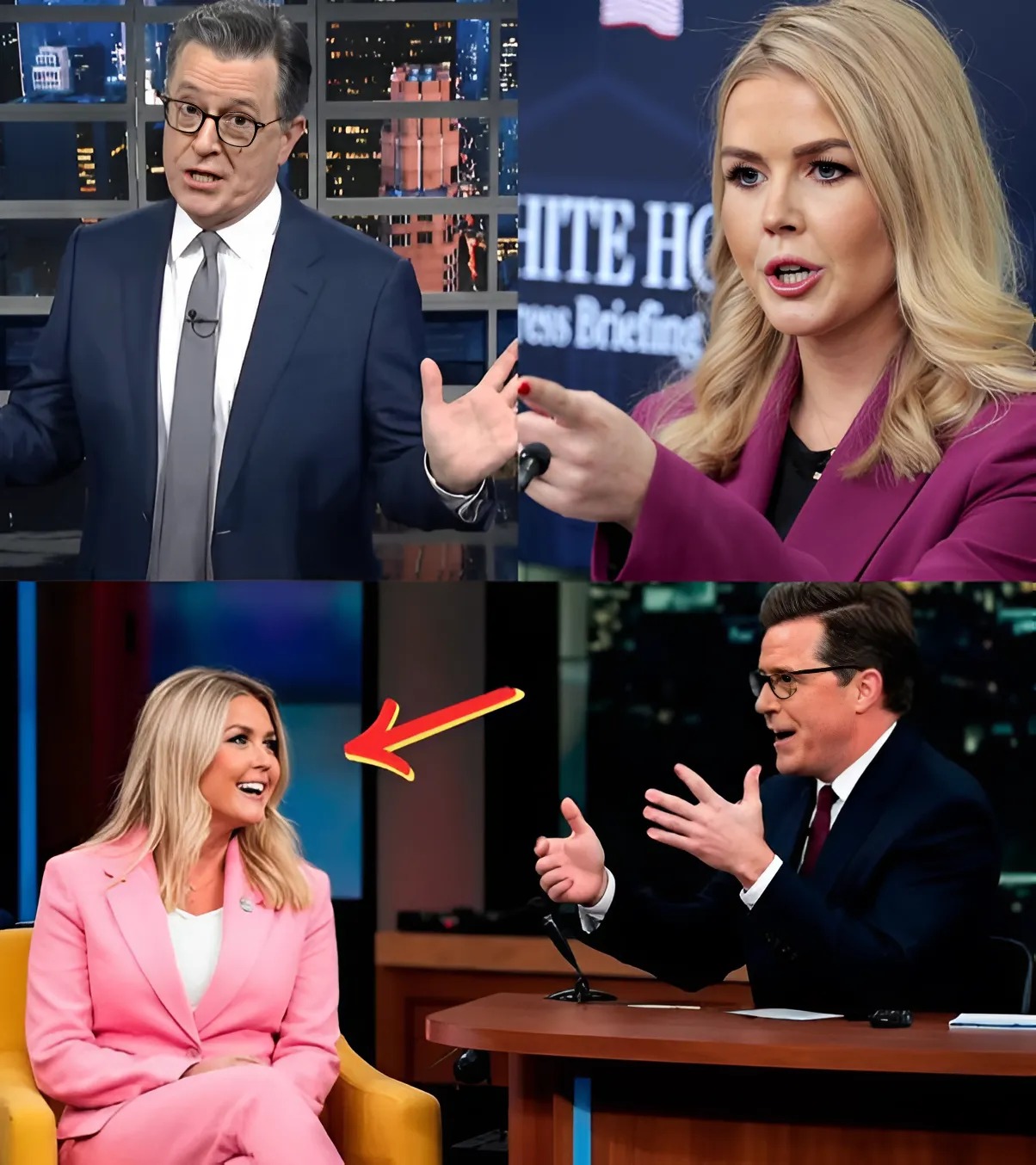 Late Show host Stephen Colbert faced a bitter outcome when he Karoline ...